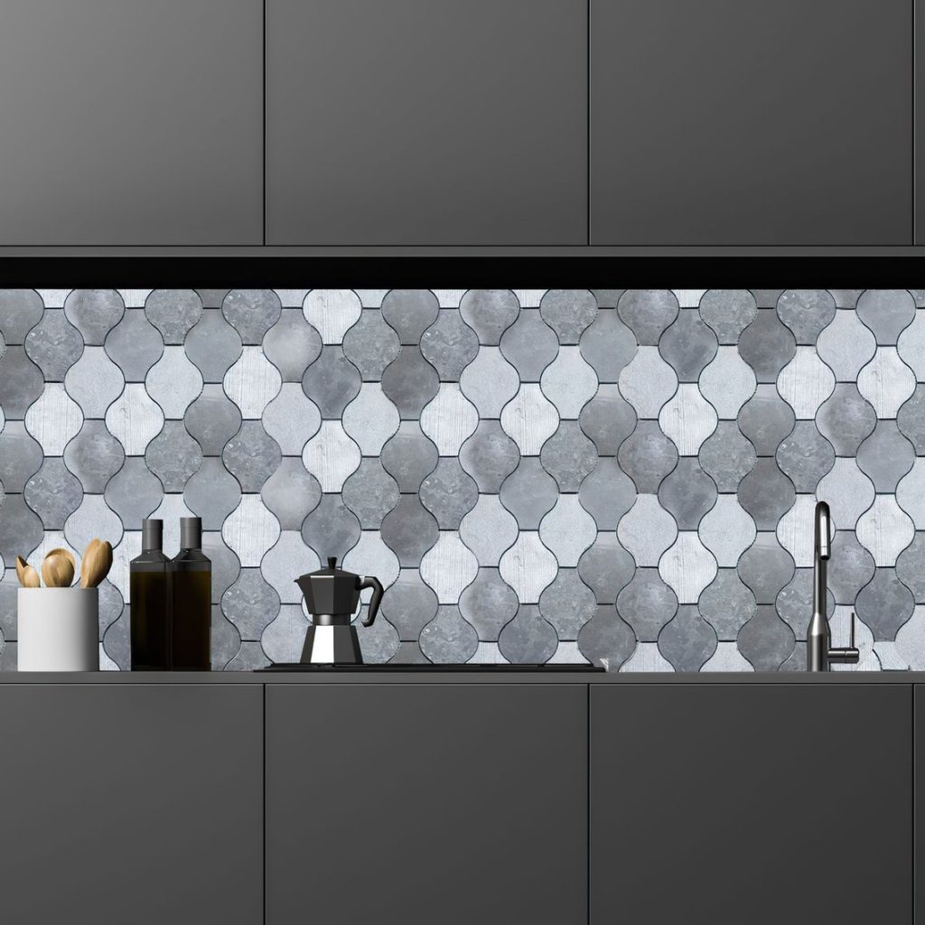 12" x 12" ORNAMENT Milly Grey Marble Mosaic - Veromar Group Floor ...